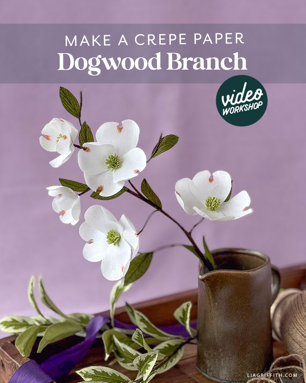 DIY Crepe Paper Dogwood Branch