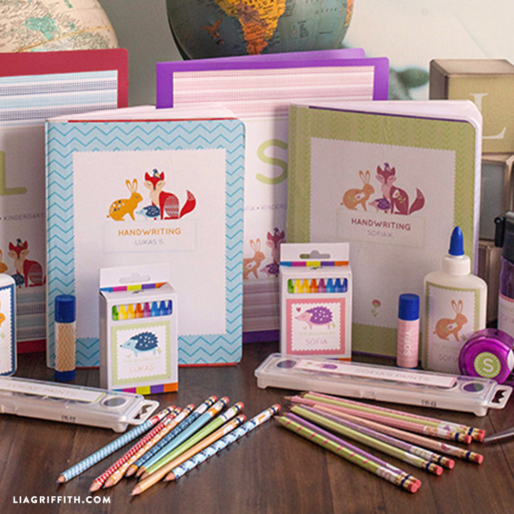 Personalized school supply labels