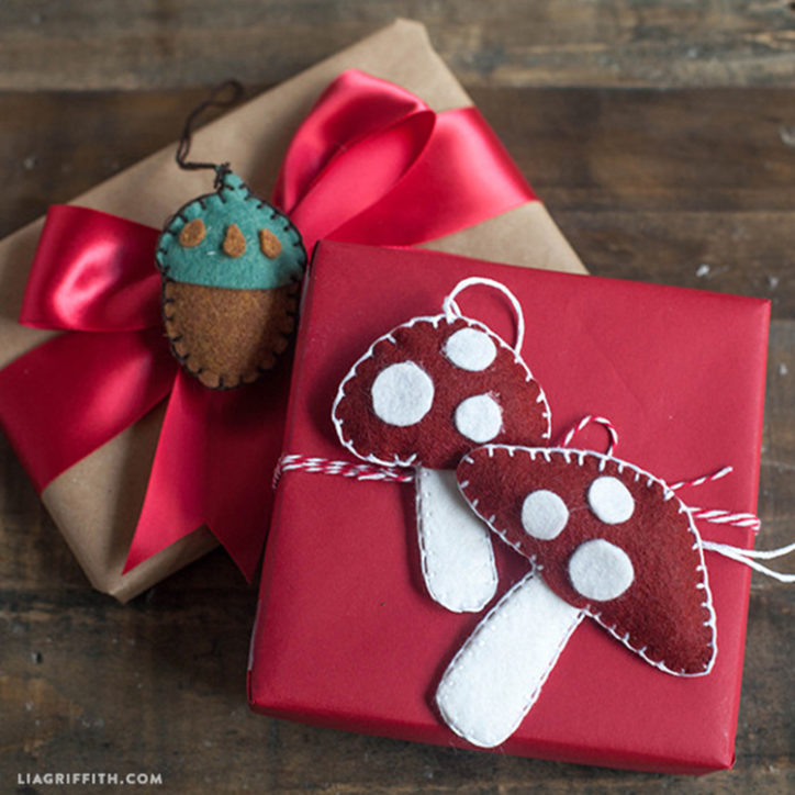 DIY Felt Mushroom Gift Topper - Lia Griffith