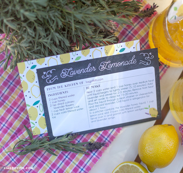 Printable Lemon Recipe Card - Lia Griffith