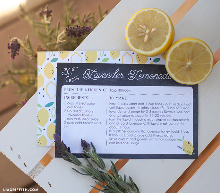 Printable Lemon Recipe Card - Lia Griffith