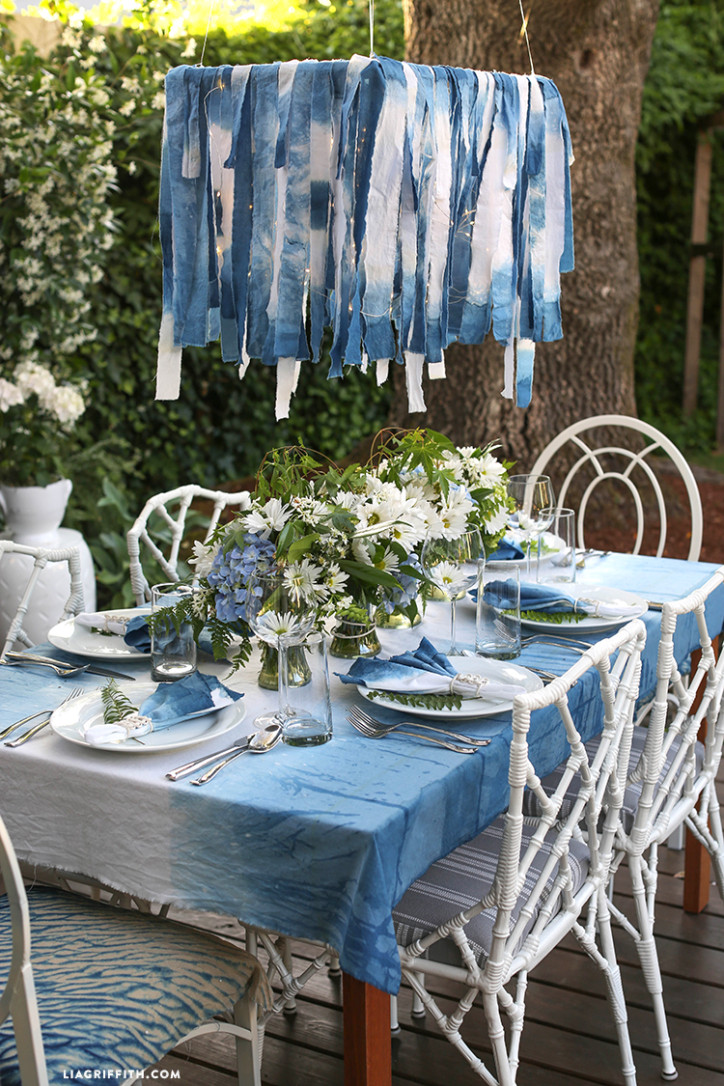 DIY Indigo Boho Table Linens - Lia Griffith