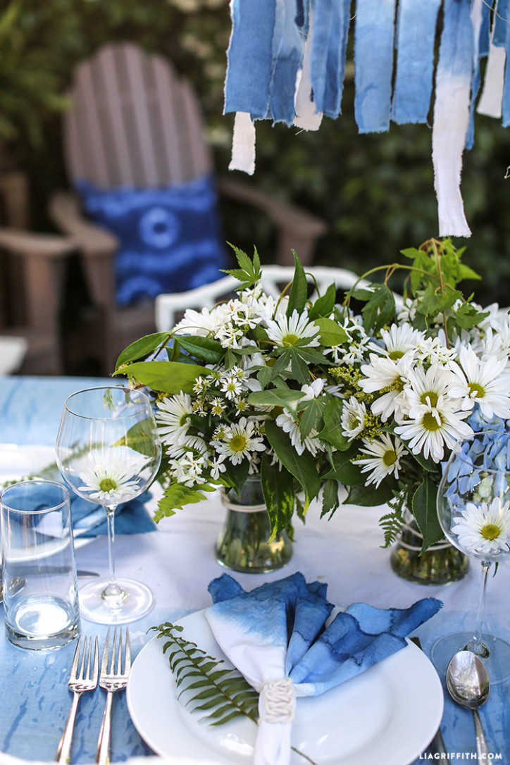 DIY Indigo Boho Table Linens - Lia Griffith