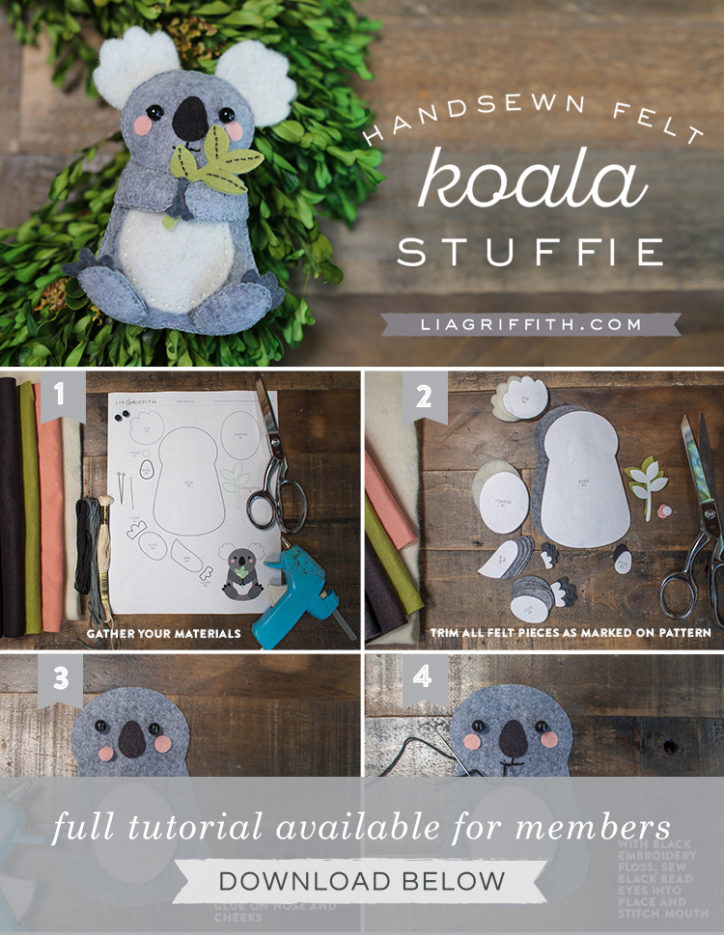DIY Felt Koala Stuffie - Lia Griffith