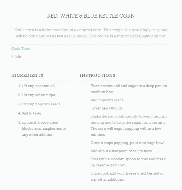 Red, White and Blue Kettle Corn - Lia Griffith