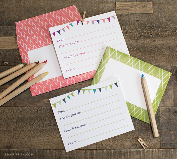 Kids' Printable Thank You Cards - Lia Griffith
