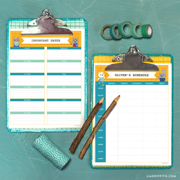 Printable Back-to-School Calendar - Lia Griffith