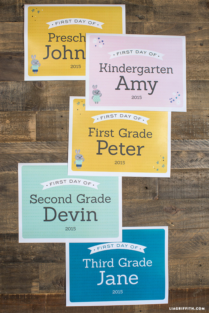 First Day Of School Signs - Lia Griffith