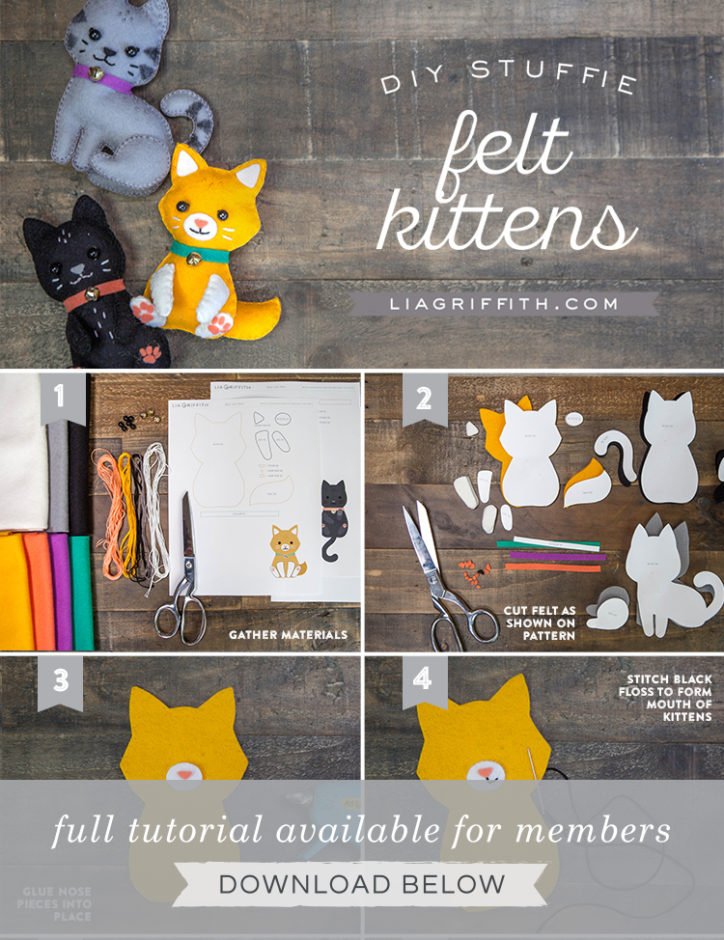 DIY Felt Craft Kittens - Lia Griffith