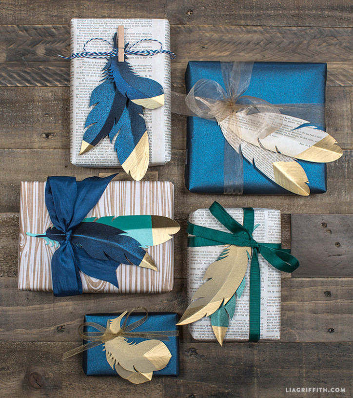 Gold Tipped Paper Feathers - Lia Griffith