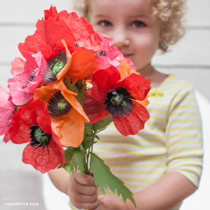 Easy To Follow Tissue paper Poppy Tutorial by Lia Griffith