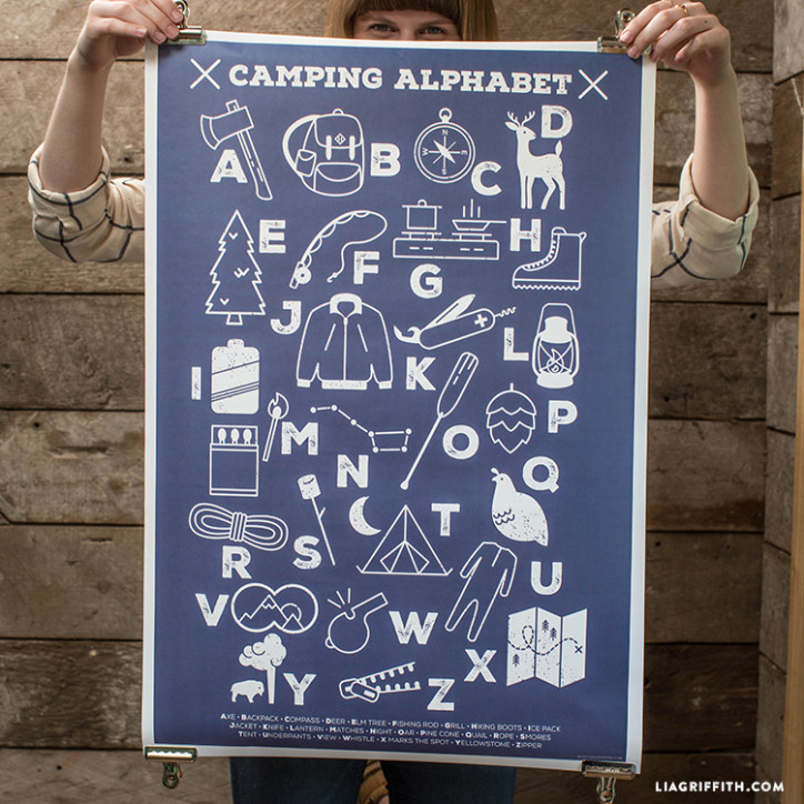 Camping Alphabet Poster - Lia Griffith