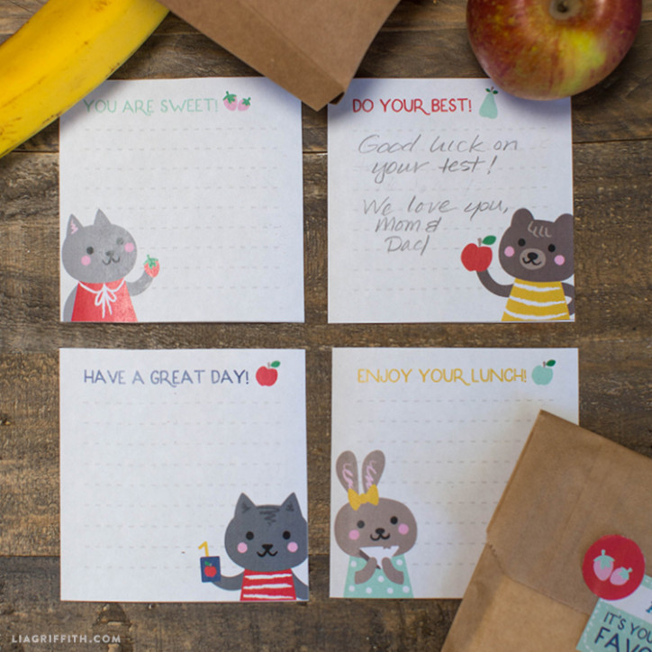 Printable Lunch Box Notes - Lia Griffith