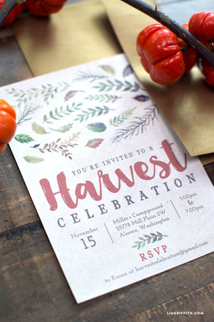 Fall Harvest Party Invitation - Lia Griffith
