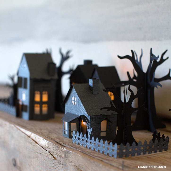 3D Paper Haunted Village for Halloween - Lia Griffith