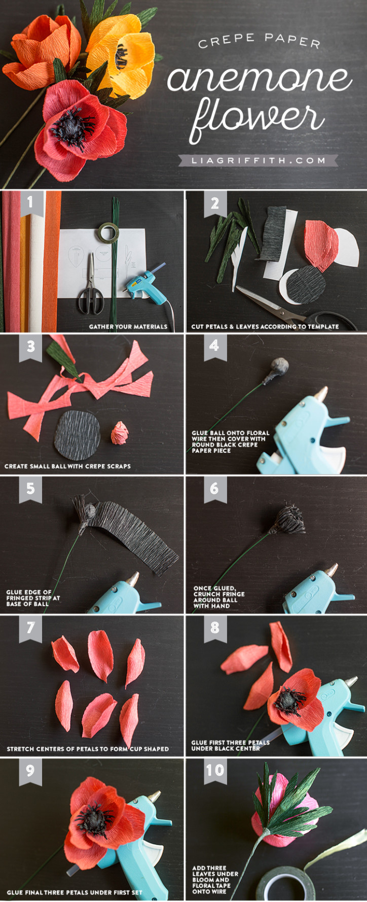 Kid's Project: Crepe Paper Anemone - Lia Griffith
