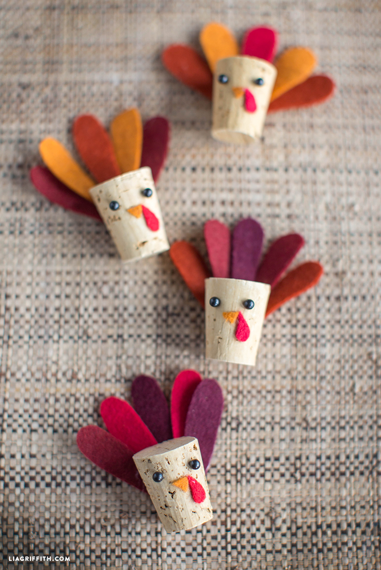 DIY Cork Turkey Kids Craft - Lia Griffith