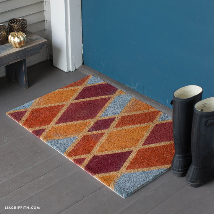 DIY Colorful Fall Doormat - Lia Griffith