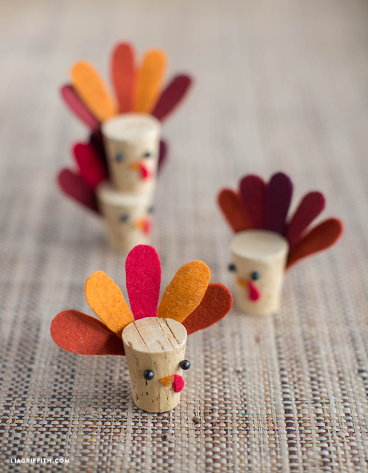 DIY Cork Turkey Kids Craft - Lia Griffith