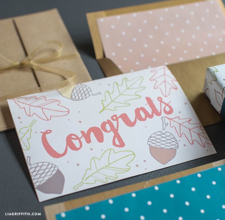 Printable Fall Greeting Cards - Lia Griffith