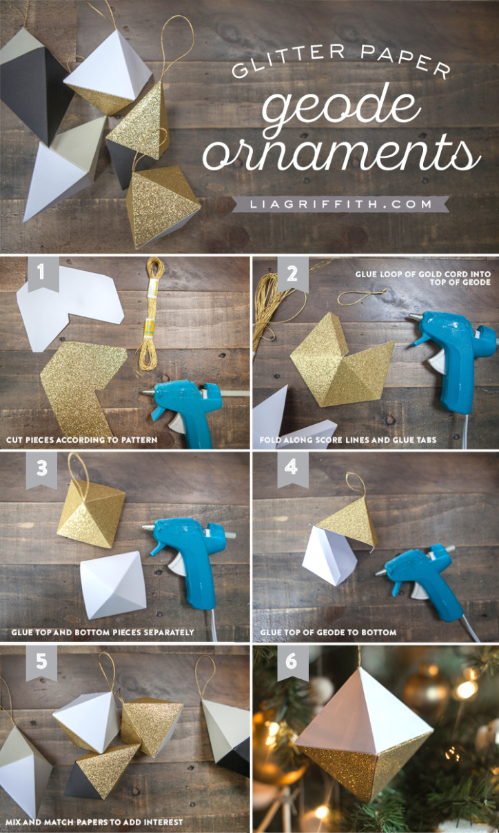 Paper Geode Christmas Ornaments - Lia Griffith