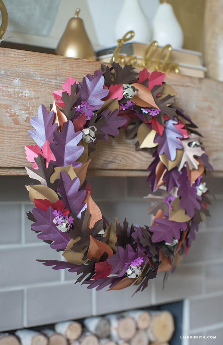 Fall Paper Leaf Wreath - Lia Griffith