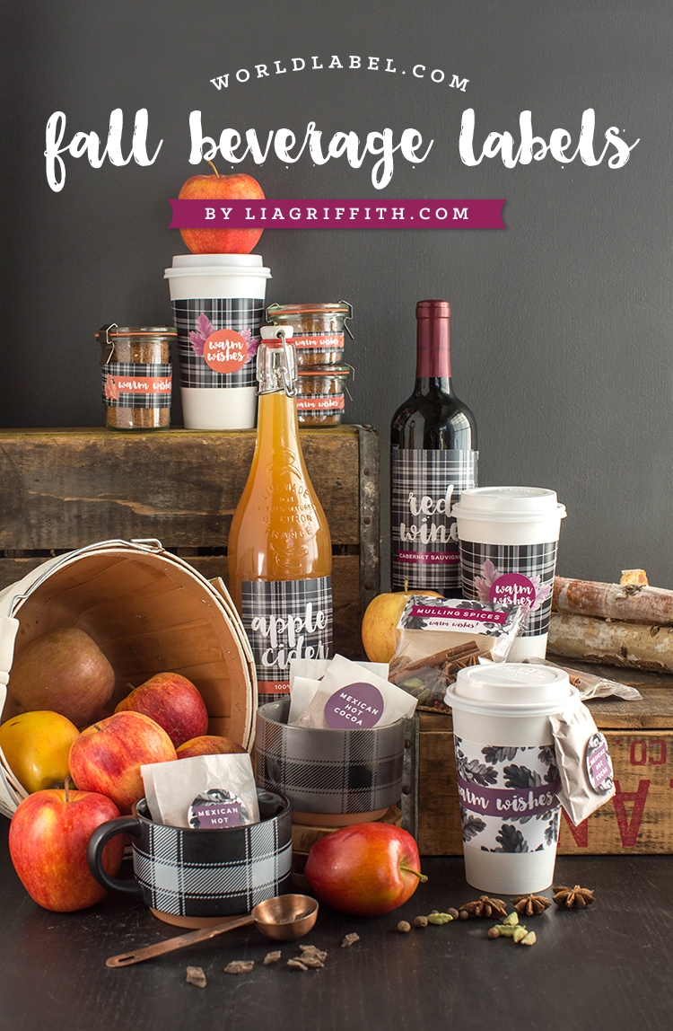 Printable Fall Beverage Gift Labels - Lia Griffith