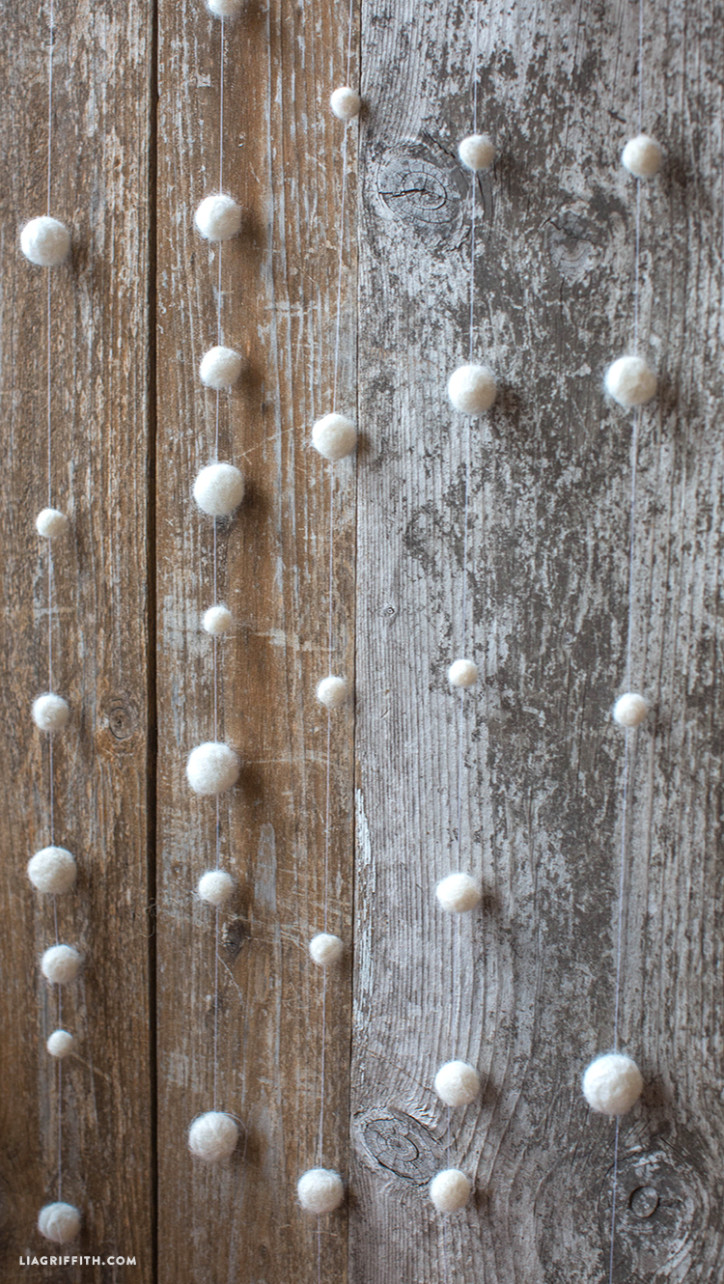 Felted Wool Snowball Garland - Lia Griffith