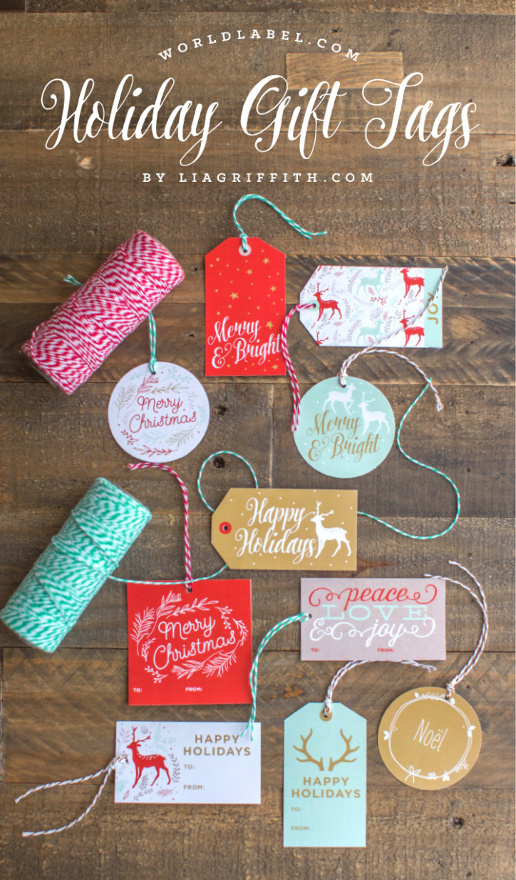 Printable Holiday Gift Labels - Lia Griffith
