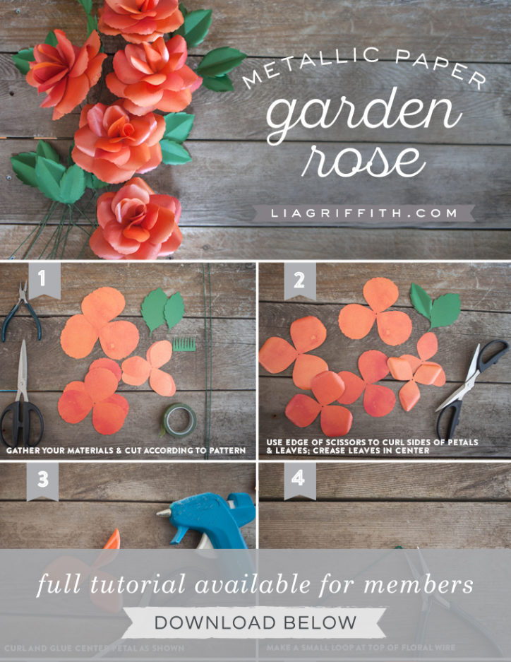 DIY Paper Garden Rose - Lia Griffith