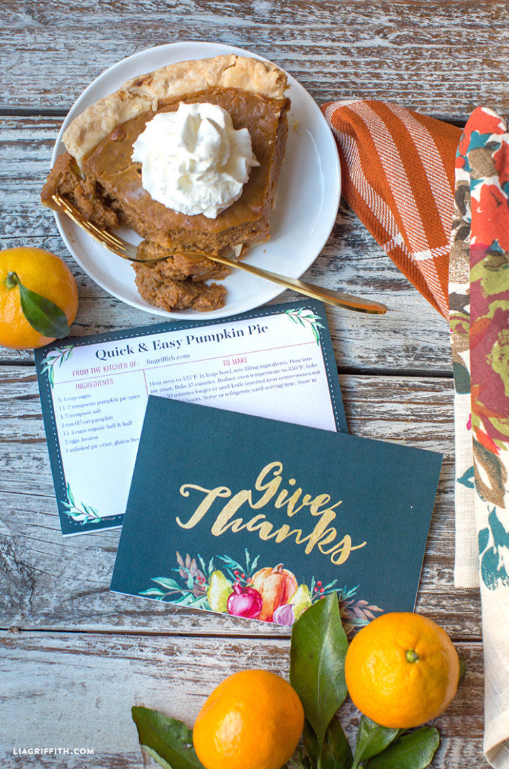 Recipe Cards For Thanksgiving - Lia Griffith