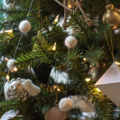 Felted Wool Snowball Garland - Lia Griffith
