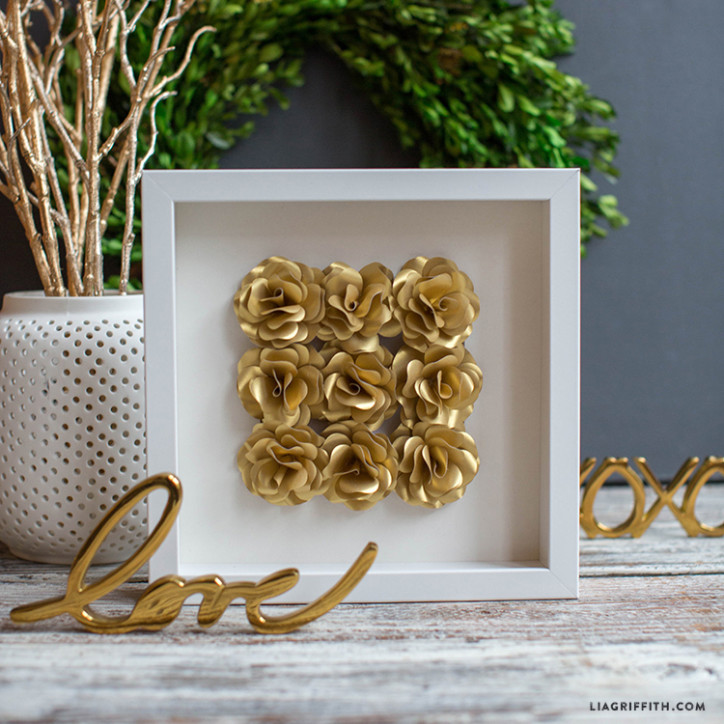 Gold Mini Paper Rose Pattern - Lia Griffith