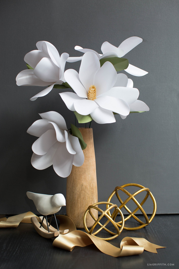 Frosted Paper Magnolia Flower - Lia Griffith