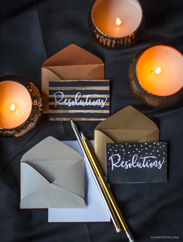 Printable New Year's Resolution Cards - Lia Griffith