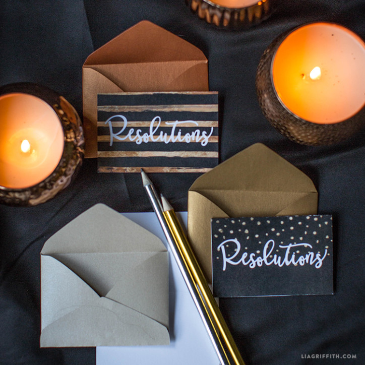 Printable New Year's Resolution Cards - Lia Griffith