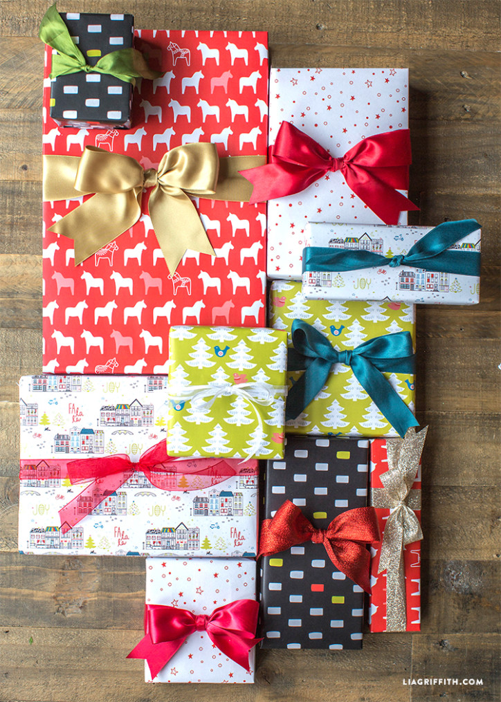 Scandinavian Holiday Printable Gift Wrap - Lia Griffith