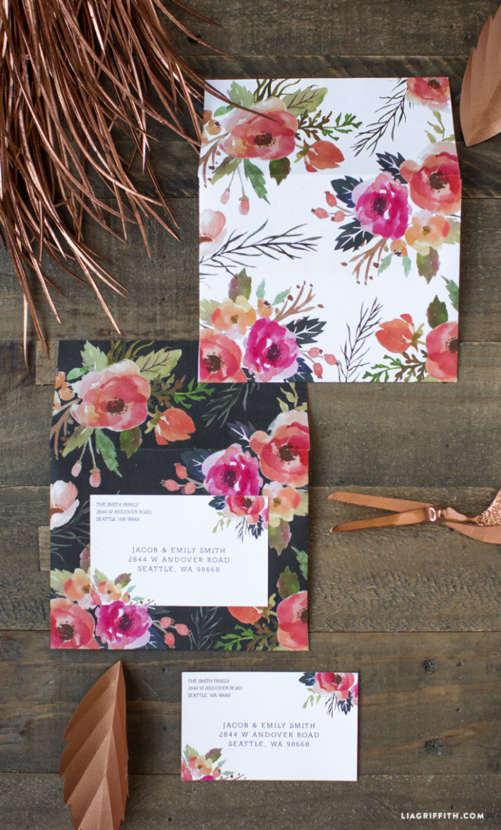 Watercolor Floral Mailing Labels - Lia Griffith