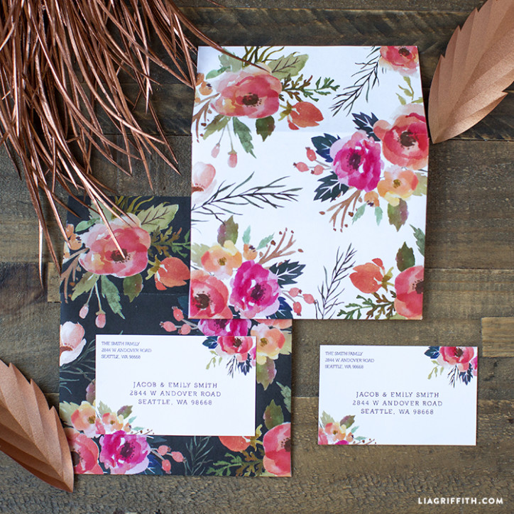 Watercolor Floral Mailing Labels - Lia Griffith