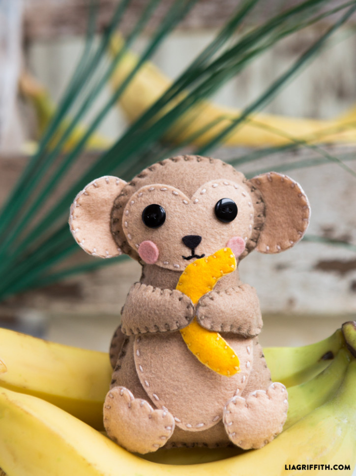 DIY Monkey Felt Stuffie - Lia Griffith