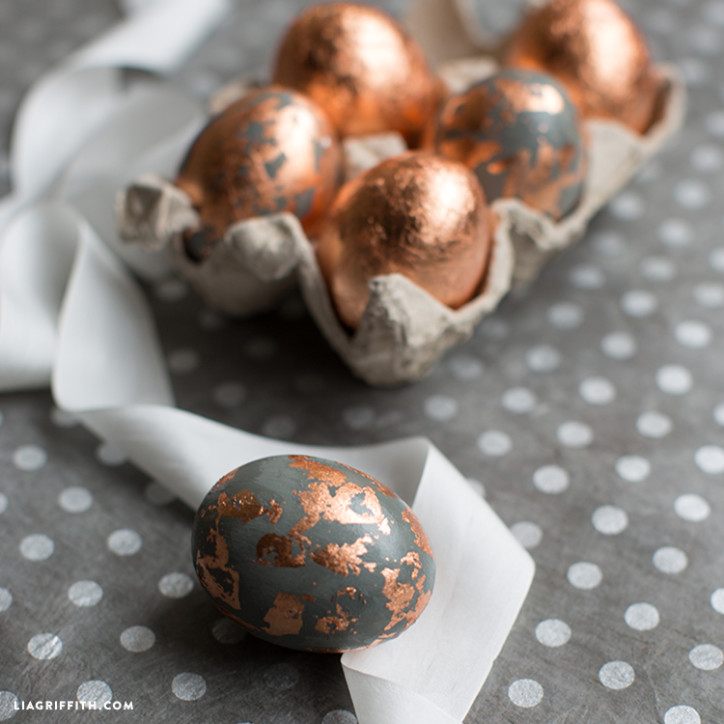 Make Foiled Copper Eggs for Easter - Lia Griffith