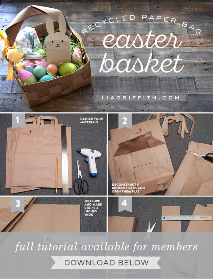 Upcycled Large DIY Easter Basket - Lia Griffith