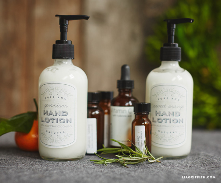 Homemade Lotion with Printable Labels - Lia Griffith