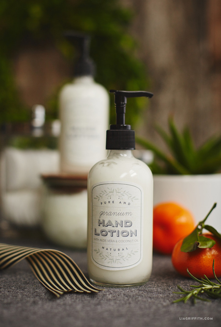 Homemade Lotion with Printable Labels - Lia Griffith