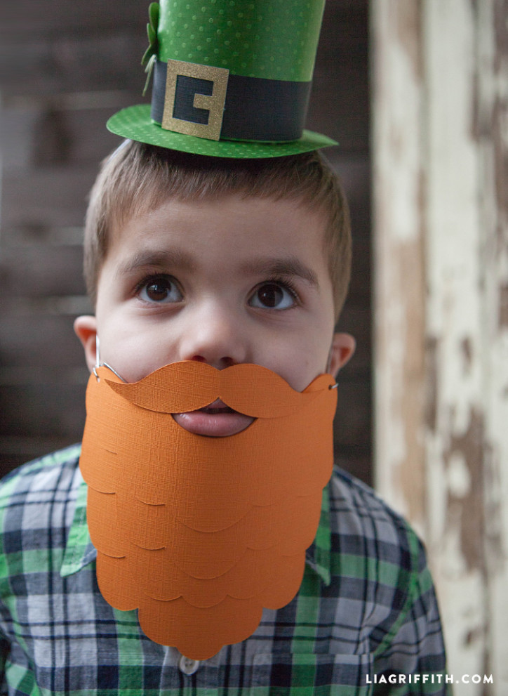 Leprechaun Paper Beard for St. Patrick's Day - Lia Griffith