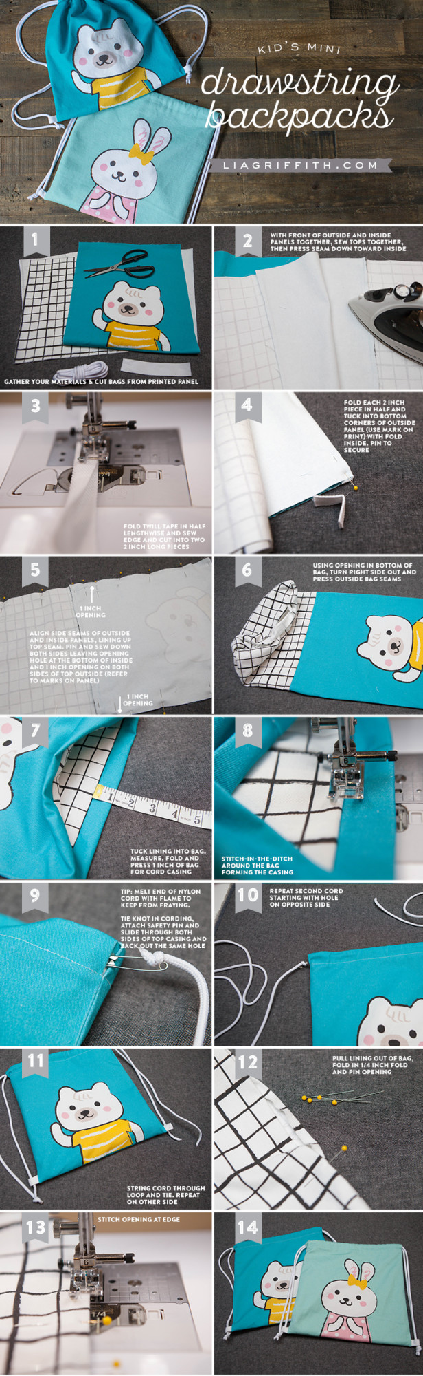 How To Make A Drawstring Backpack - Lia Griffith