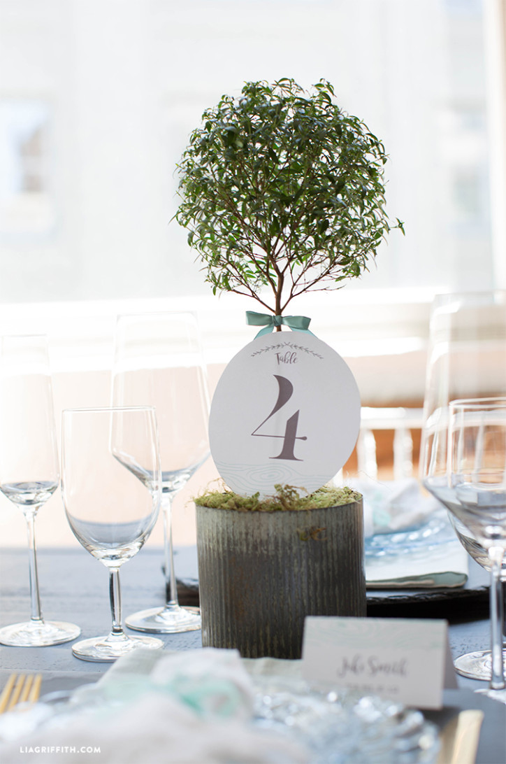 Herb and Woodgrain Table Numbers - Lia Griffith