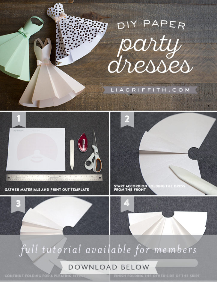 Paper Dress DIY Wedding Decorations - Lia Griffith
