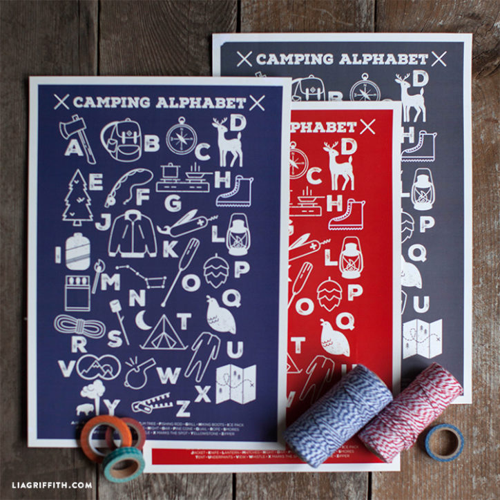 Printable Camping Alphabet Posters - Lia Griffith
