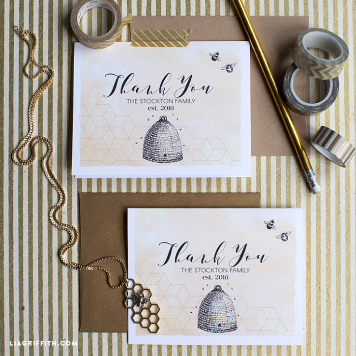 Honey Bee Thank You Cards - Lia Griffith